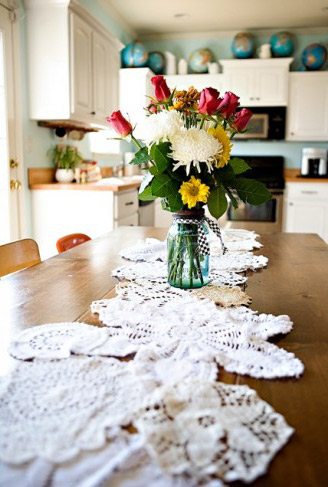 DIY Doily Table Runner - The Sweetest Occasion