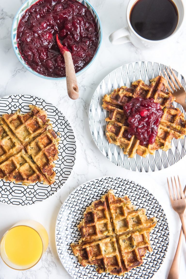 Leftover Stuffing Waffles - The Sweetest Occasion