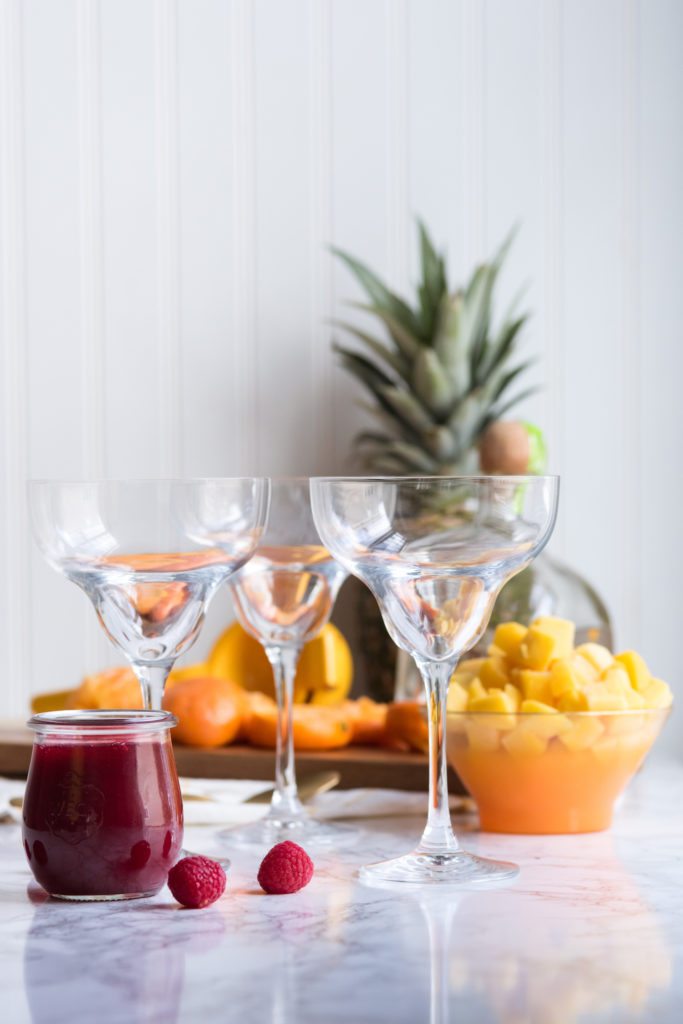 Raspberry Swirl Pineapple Mango Margaritas - The Sweetest Occasion