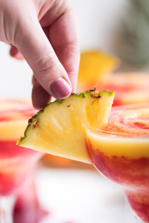 Raspberry Swirl Pineapple Mango Margaritas - The Sweetest Occasion