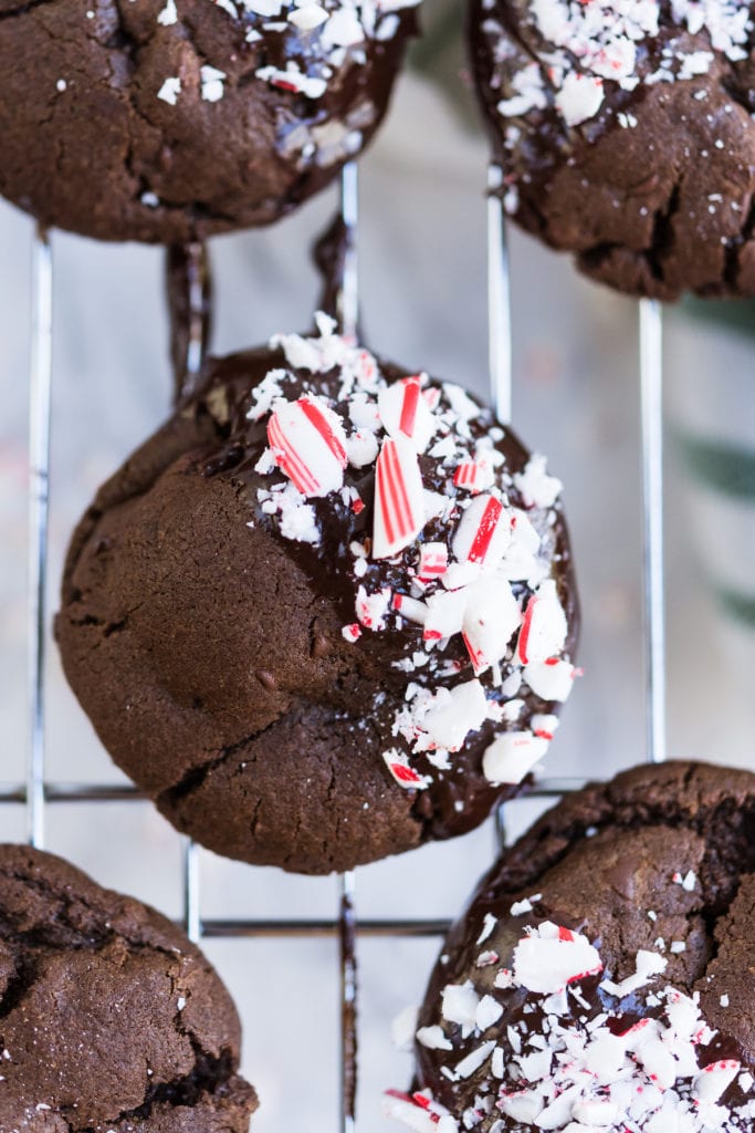 Fudge Dipped Double Chocolate Peppermint Cookies - The Sweetest Occasion