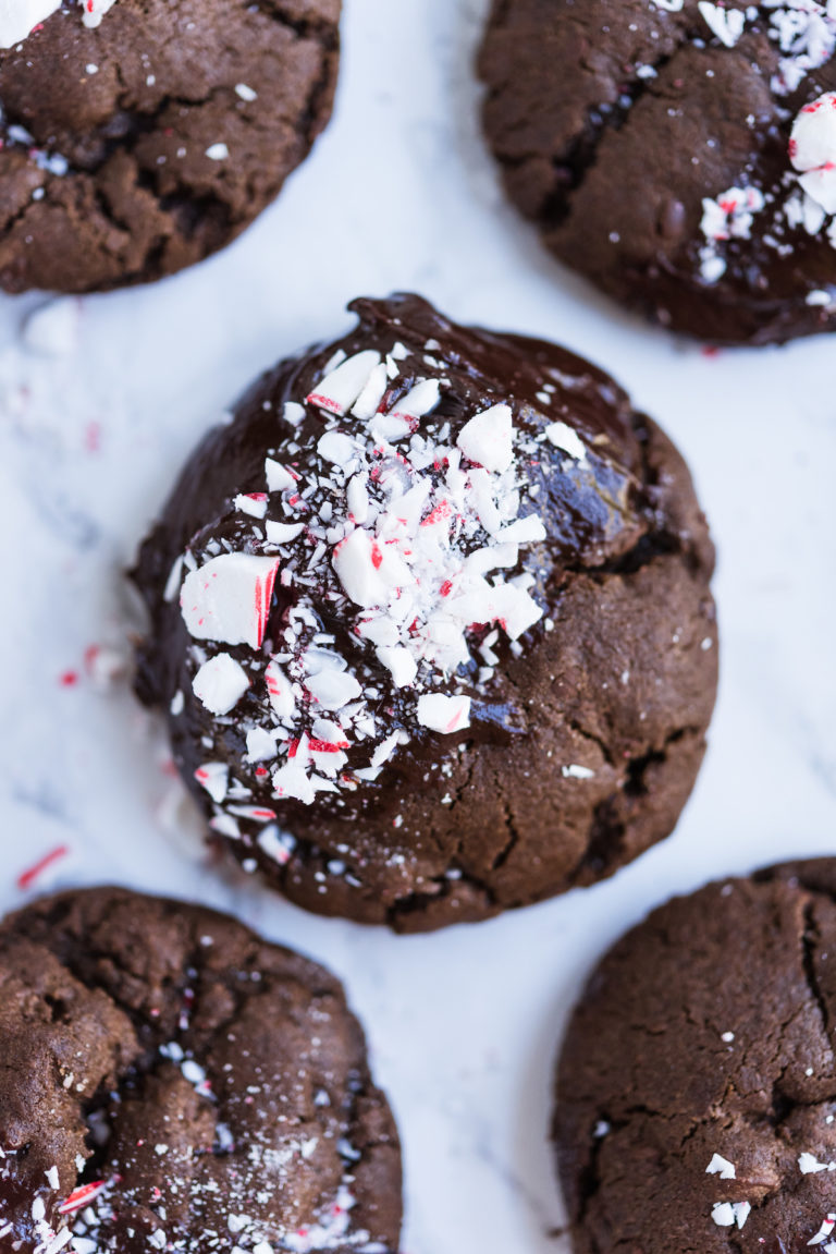 Fudge Dipped Double Chocolate Peppermint Cookies - The Sweetest Occasion